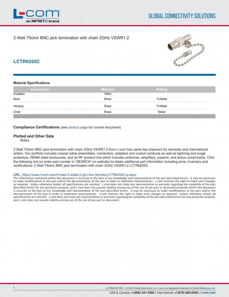 LCTR6255C product datasheet page 2