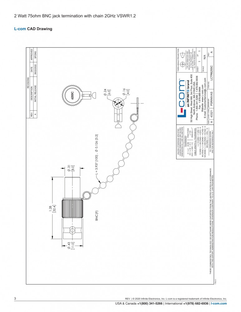 LCTR6255C mechanical drawing page