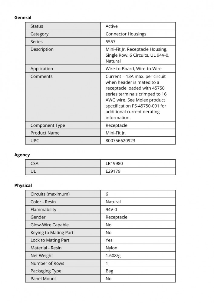 MOLEX Mini-Fit Plus HCS document page 2