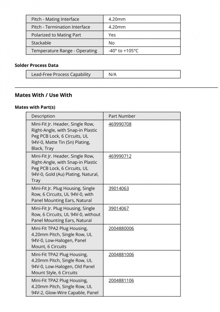 MOLEX Mini-Fit Plus HCS document page 3