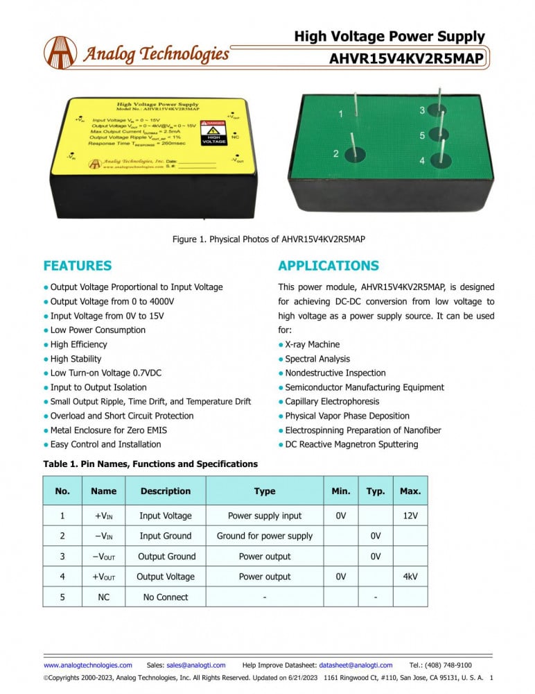 AHVR15V4KV2R5MAP datasheet page 1