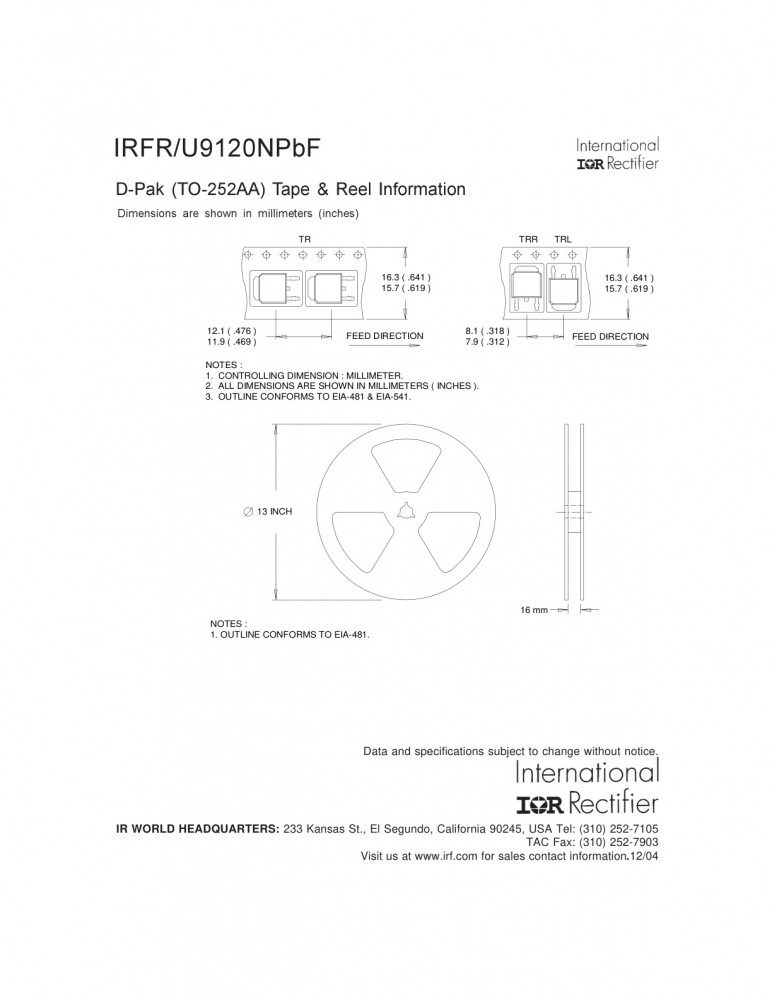 IRFR9120NTRPBF datasheet page 10
