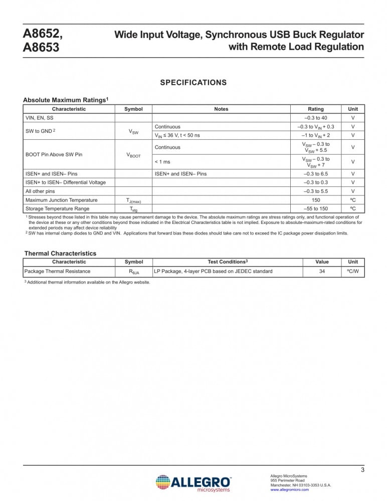 A8653KLPTR-T datasheet page 3