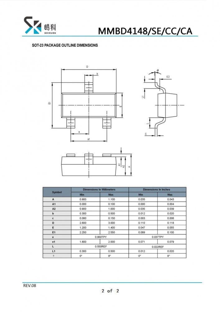 MMBD4148CA technical document page 2