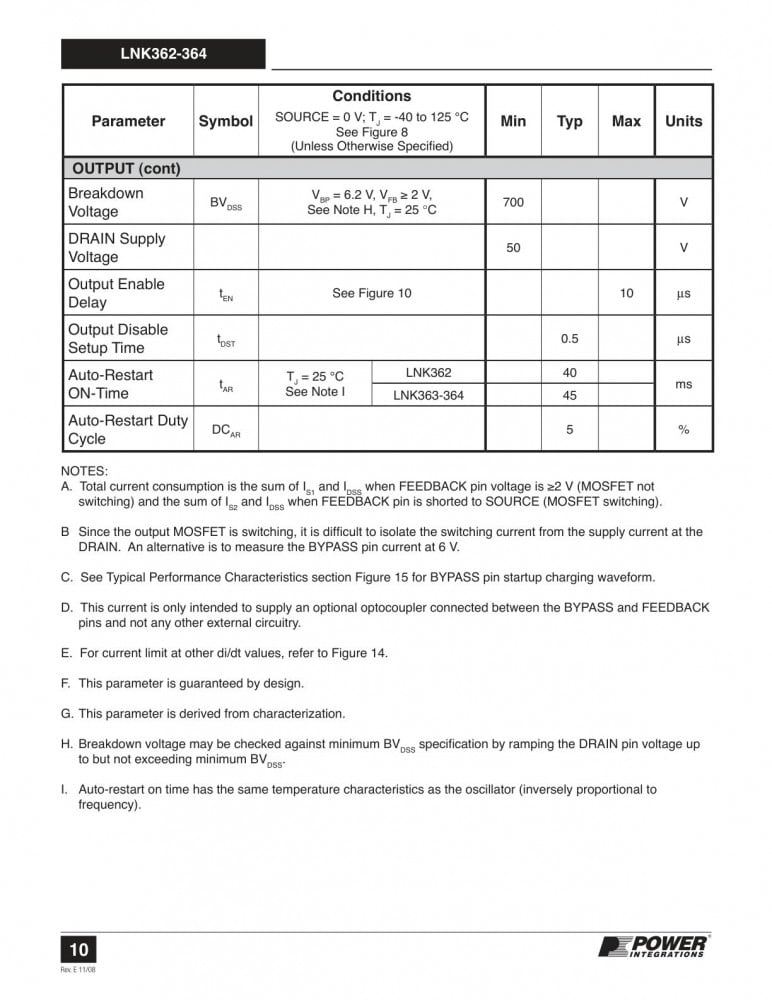 LNK362DG-TL datasheet page 10