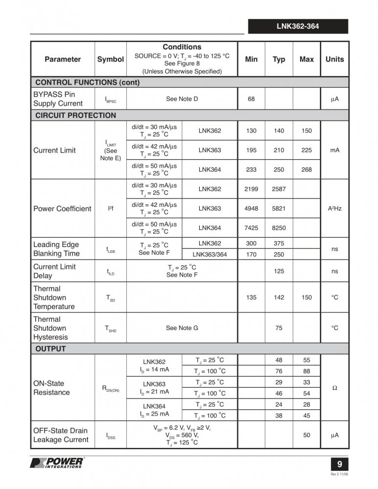 LNK362DG-TL datasheet page 9