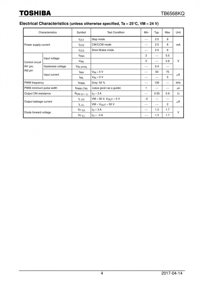 TB6568KQ datasheet page 4