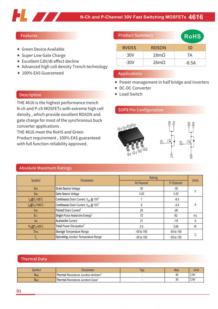 HL 4616 datasheet page 1