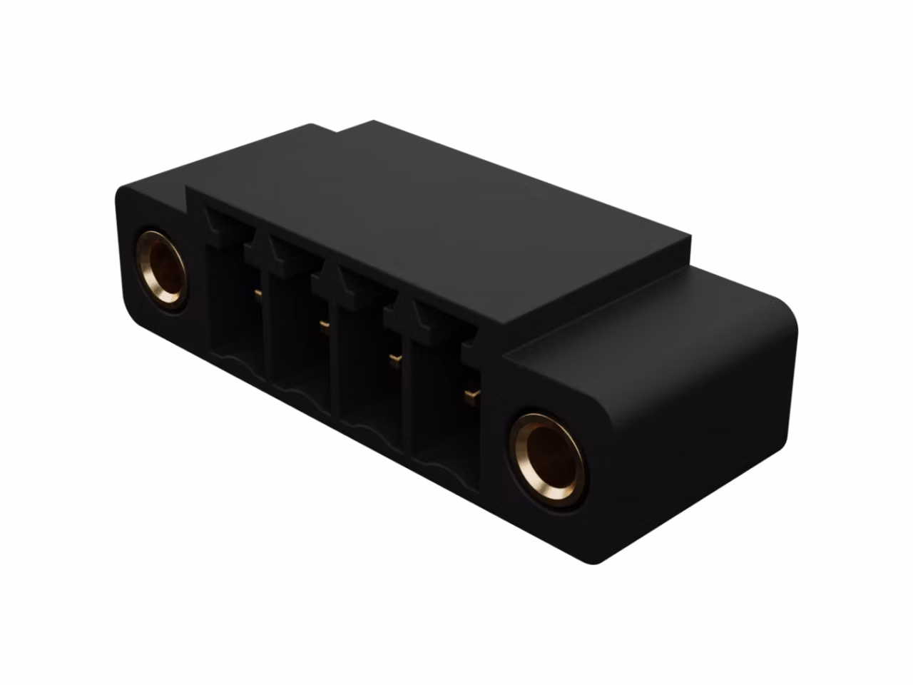 3.50mm Pitch Eurostyle Right-Angle PCB Header, with Threaded Retention Inserts, Gold (Au) Plated, Black, 4 Circuits for sale
