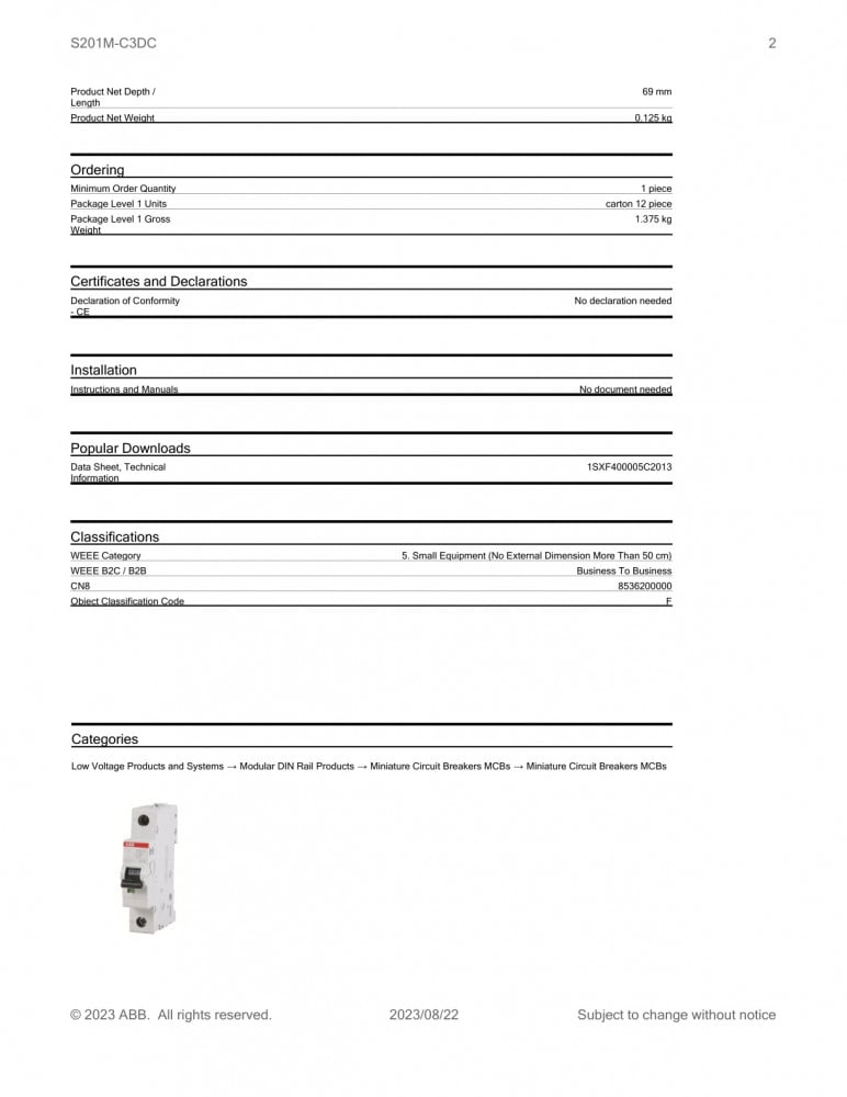 S201M-C3DC technical document page 2