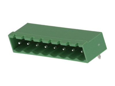 5.08mm Pitch Eurostyle Right-Angle PCB Header, Green Housing, 6 Circuits