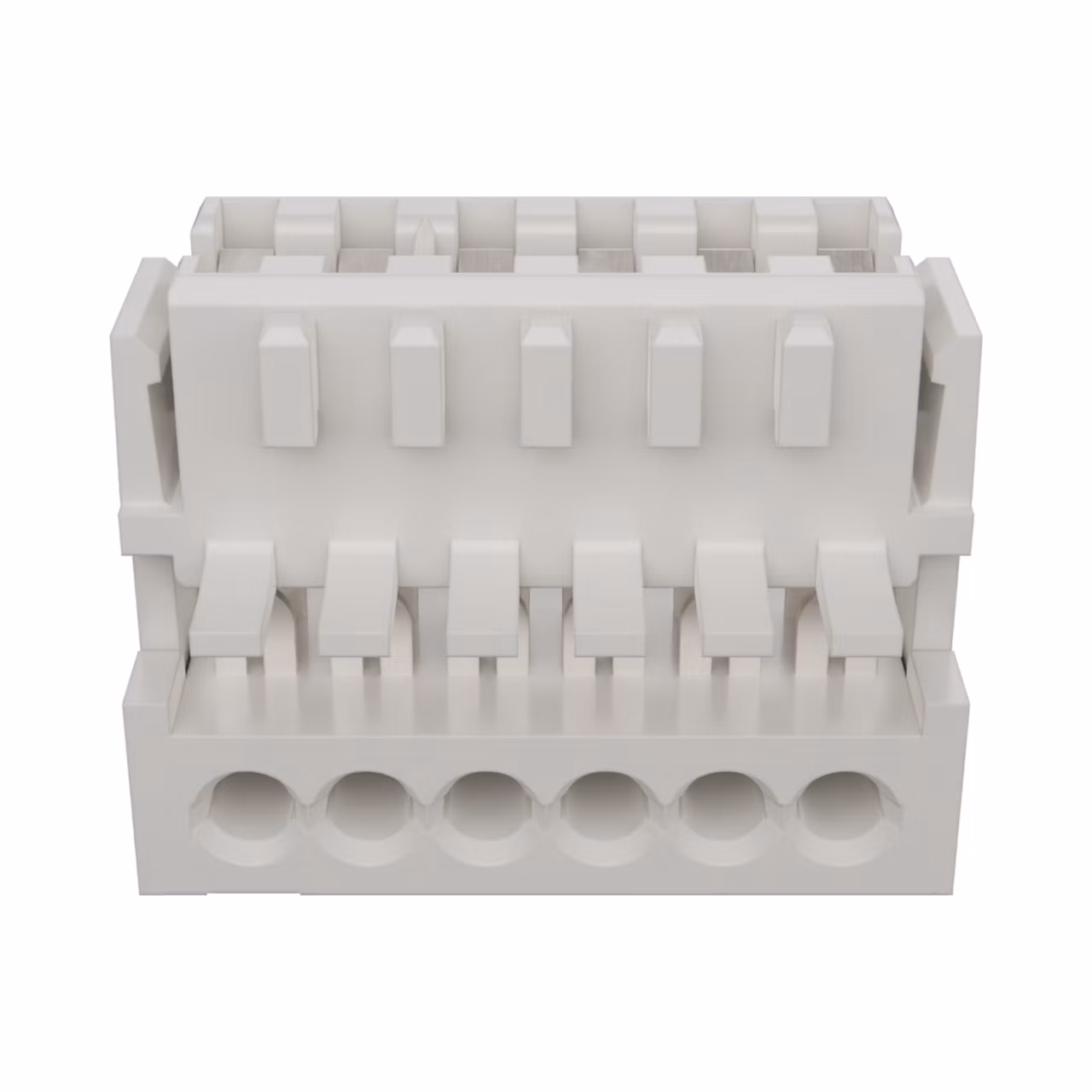 Appli-Mate RAST 2.5 IDT Housing, 2.50mm Pitch, with Side Latches, Female, 6 Circuits, Position Keys A & G Removed, Polarizing Rib Between 2/3, Black Color Stripe for sale