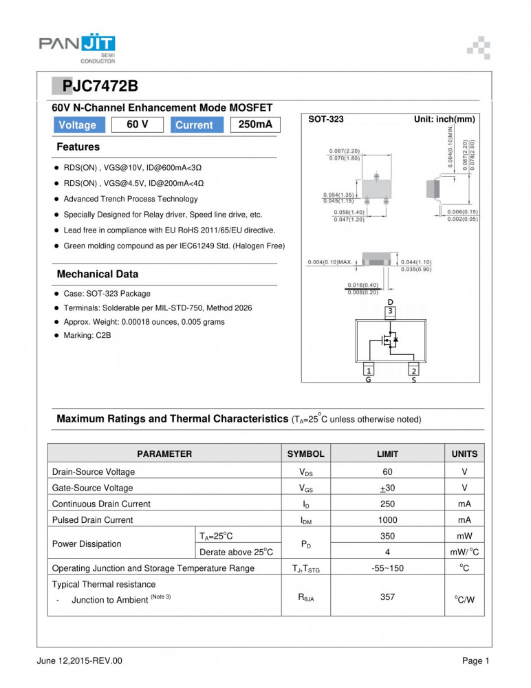 PJC7472B datasheet page 1