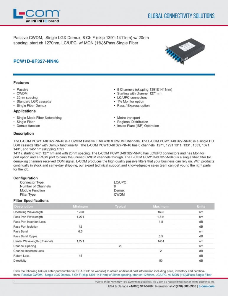 PCW1D-8F327-NN46 datasheet page 1