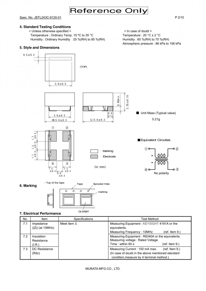 DLW5BTH102TQ2L reference specification page 2