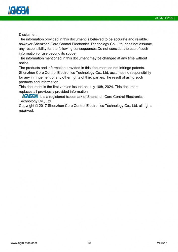 AGM20P25AS datasheet page 10