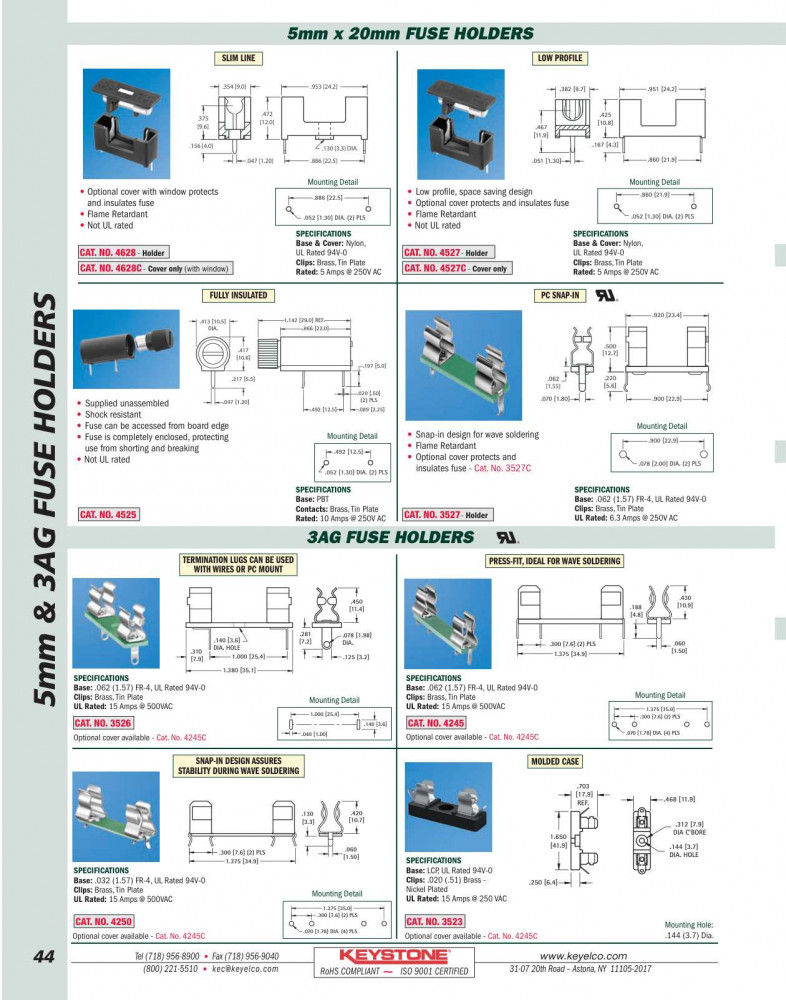 LEA NETWORKS product document page for the fuse-holder family