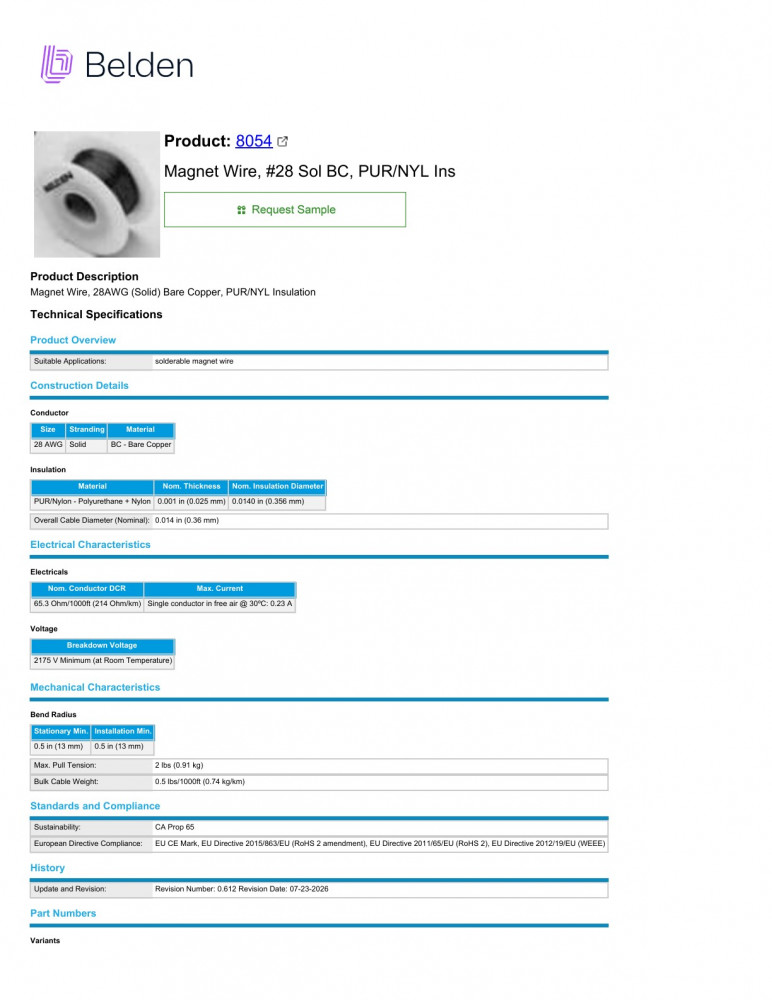 8054 product documentation page 1