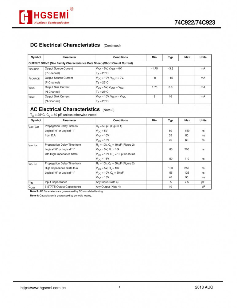 74C923 technical document page 5