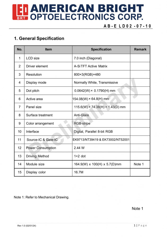 AB-ELD02-07-10 datasheet page 1