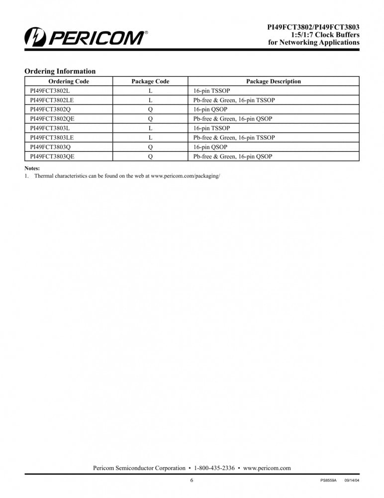 PI49FCT3803LEX datasheet page 6