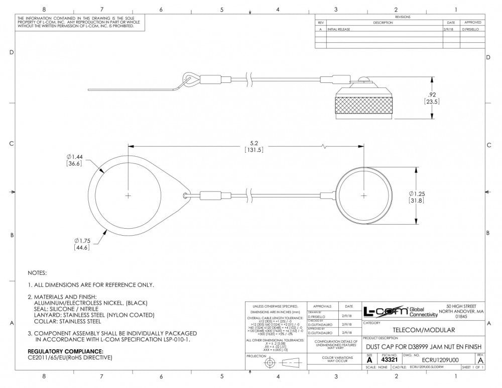 L-com ECRU1209U00 product drawing
