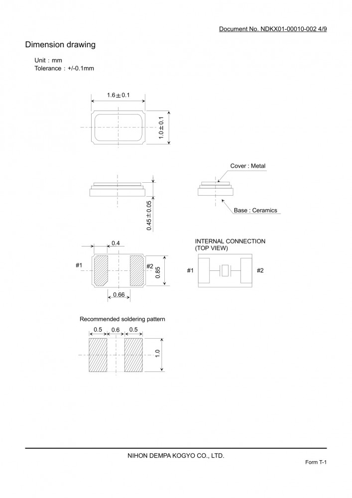 NX1610SA datasheet page 4