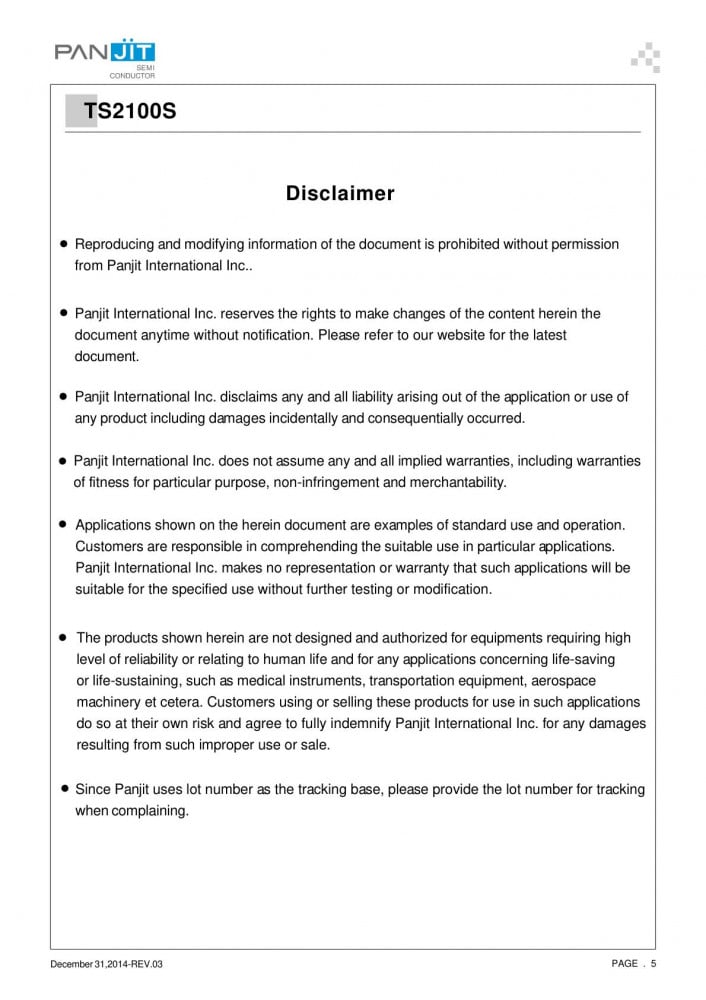 TS2100S datasheet page 5