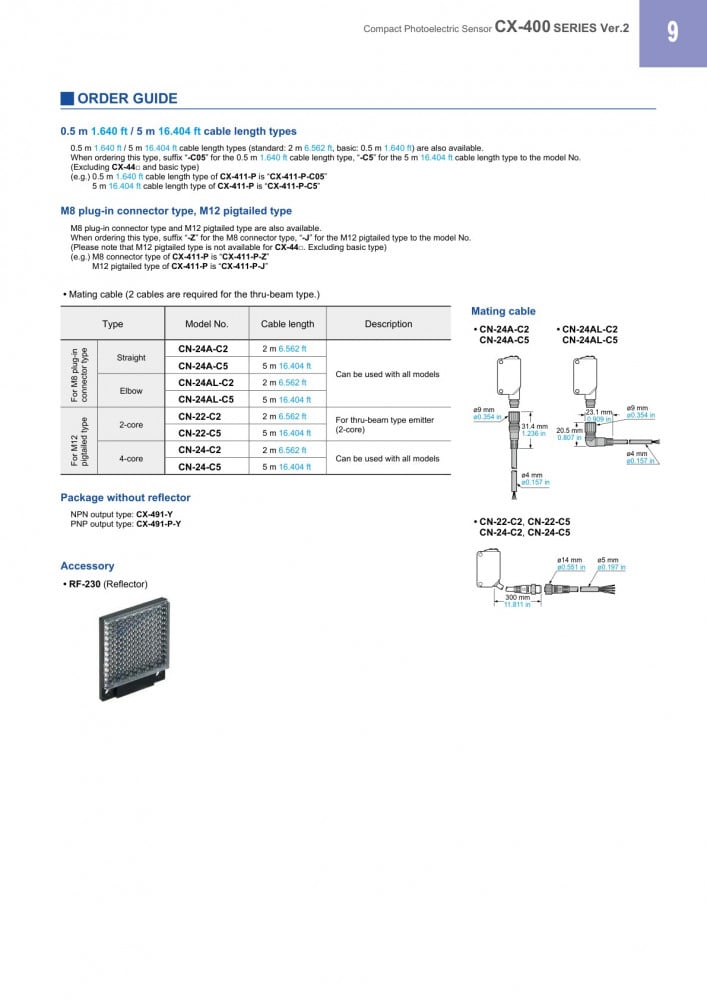 Panasonic CX-400 Series documentation page 9
