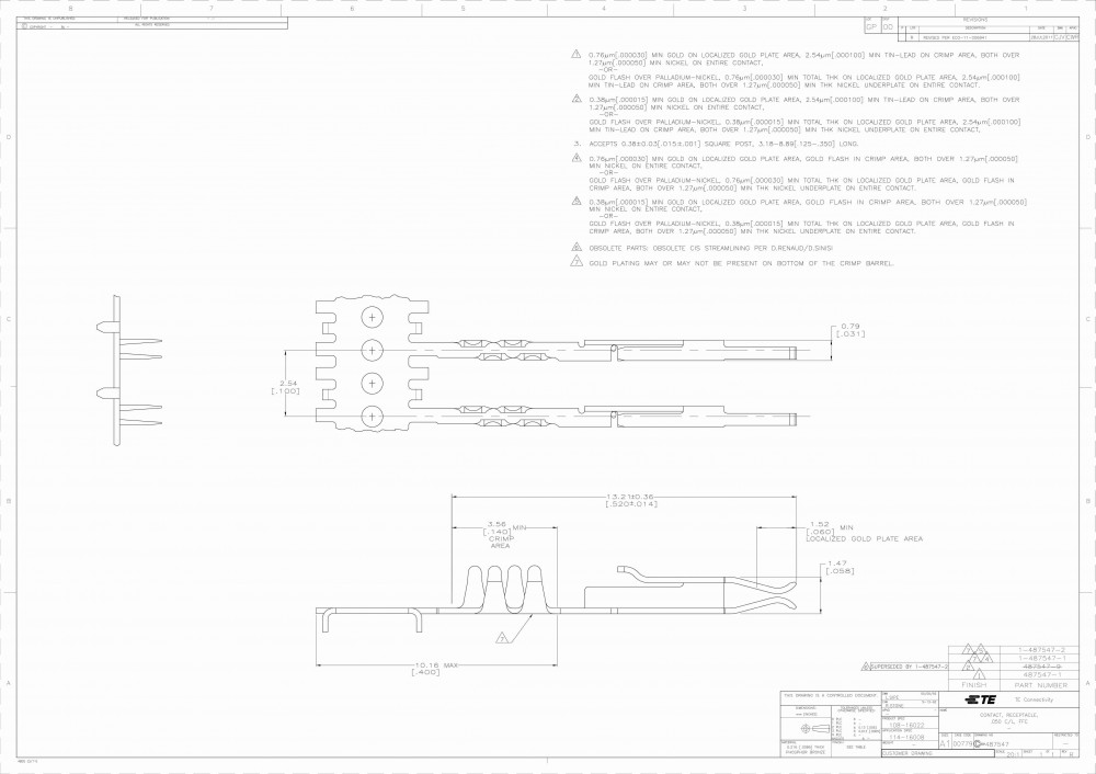 TE Connectivity 487547-1 controlled drawing