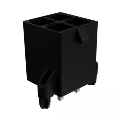Mega-Fit ColorLock Vertical Header with Crush Pegs, 5.70mm Pitch, Through Hole, Dual Row, 4 Circuits, Matte Tin (Sn) Plating, 3.73mm Tail Length, Glow-Wire Capable, Tray, Natural