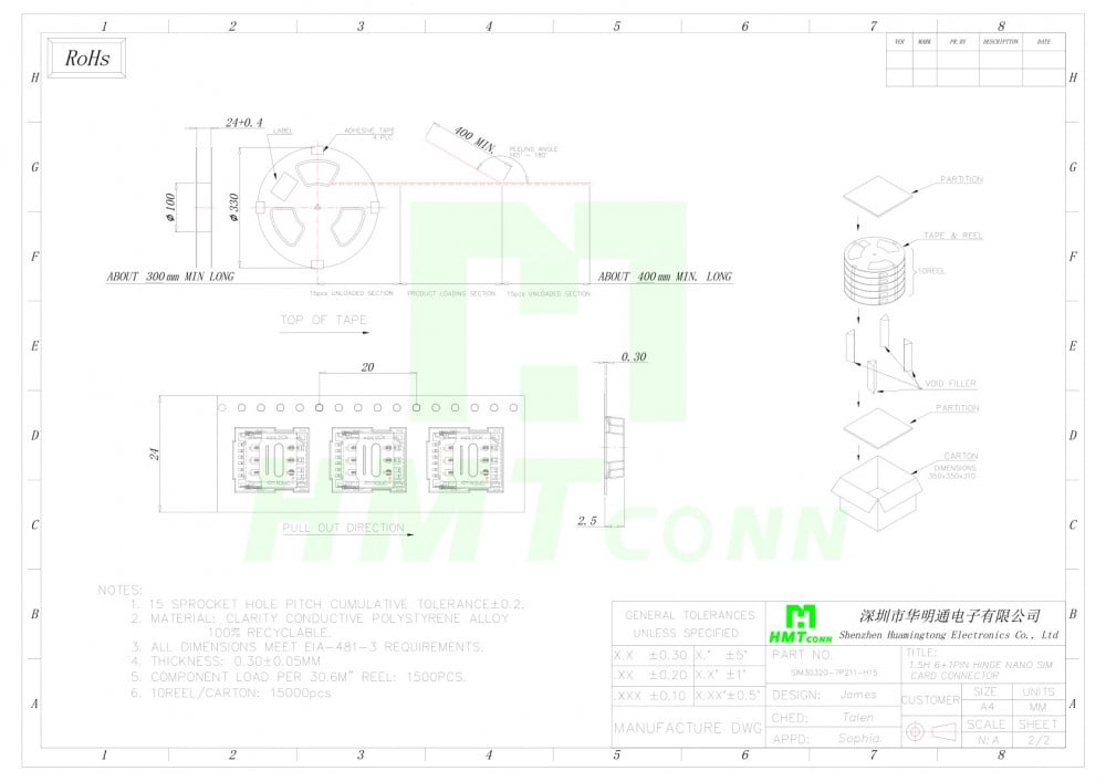 HMTCONN SIM30120-7P211-H15 technical drawing page 2