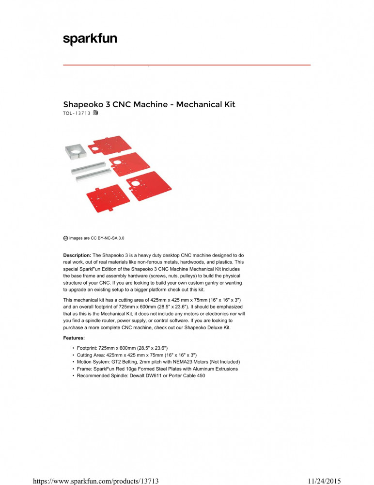 TOL-13713 product documentation page