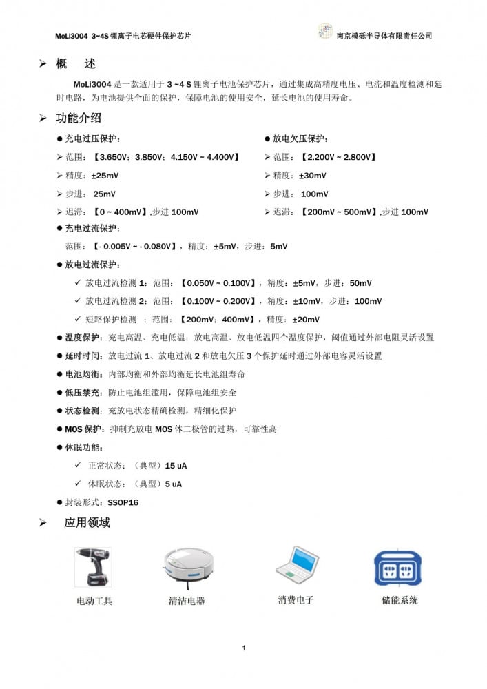 MoLi3004 datasheet page 2