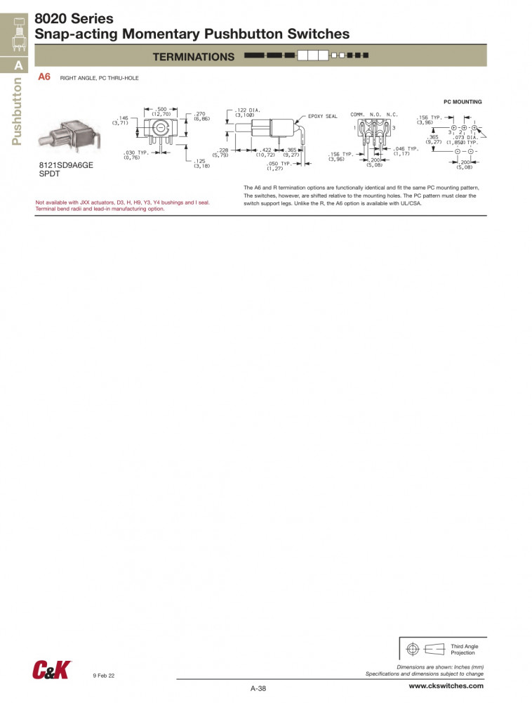 C&K 8020 series datasheet page 10