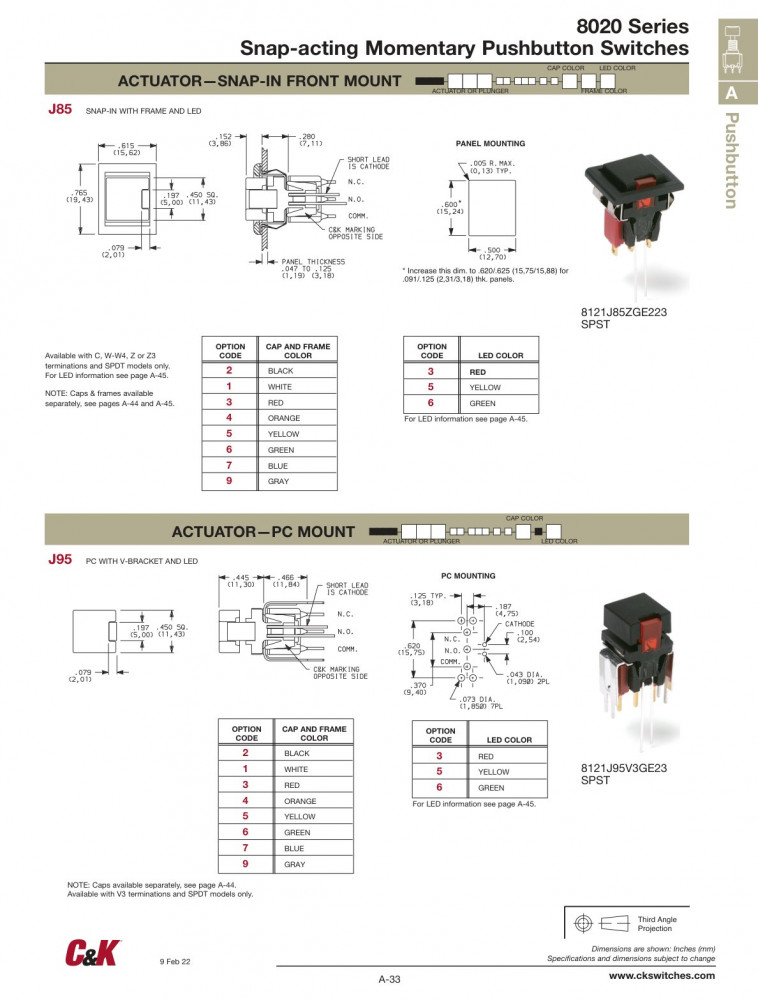 C&K 8020 series datasheet page 5