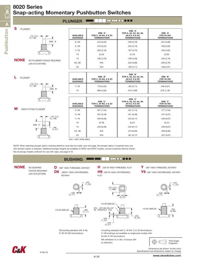 C&K 8020 series datasheet page 6
