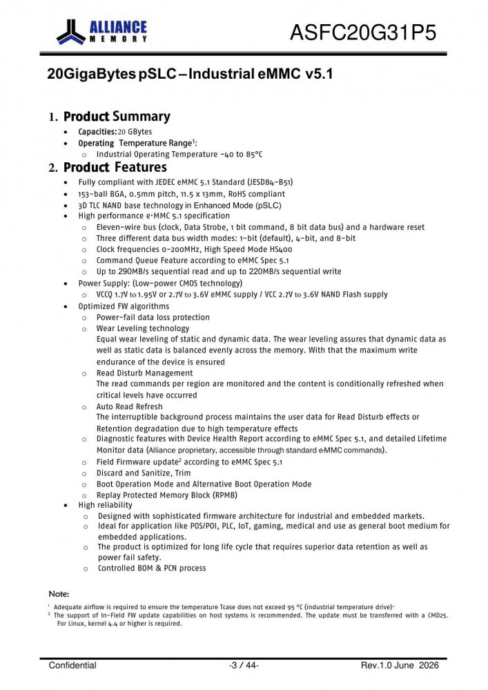 ASFC20G31P5-51BIN datasheet preview, page 3