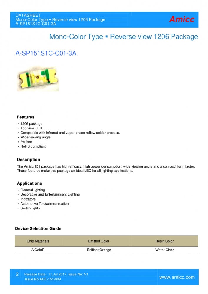A-SP151S1C-C01-3A datasheet page 2