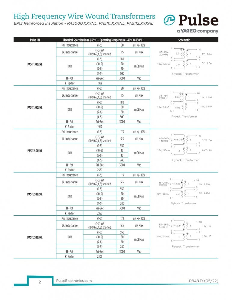 PA5000 series technical document page 2