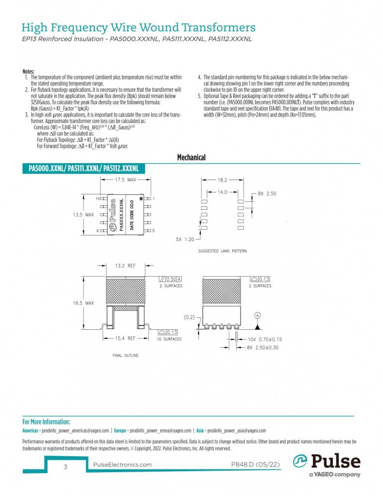 PA5000 series technical document page 3