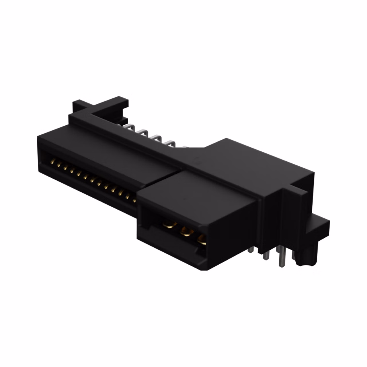 EXTreme LPHPower Receptacle Header, Right-Angle, 2 Power Contacts, 28 Signal Contacts, Select Gold (Au) Plating, for 3.18mm Thick PC Board, with Press-fit Plastic Pegs for sale