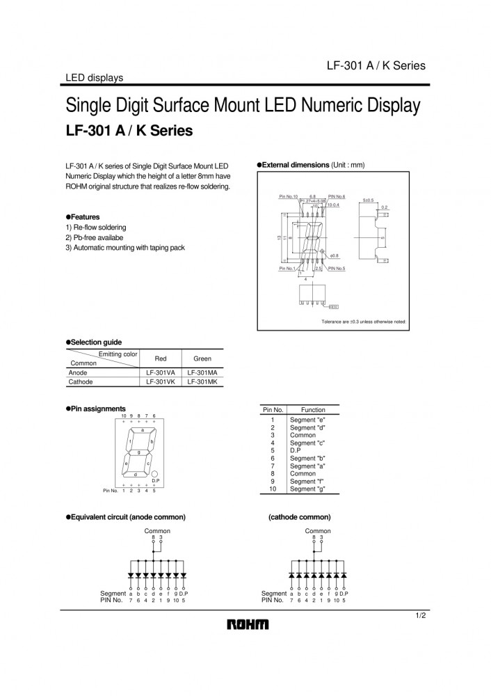 ROHM LF-301 series technical document page 1