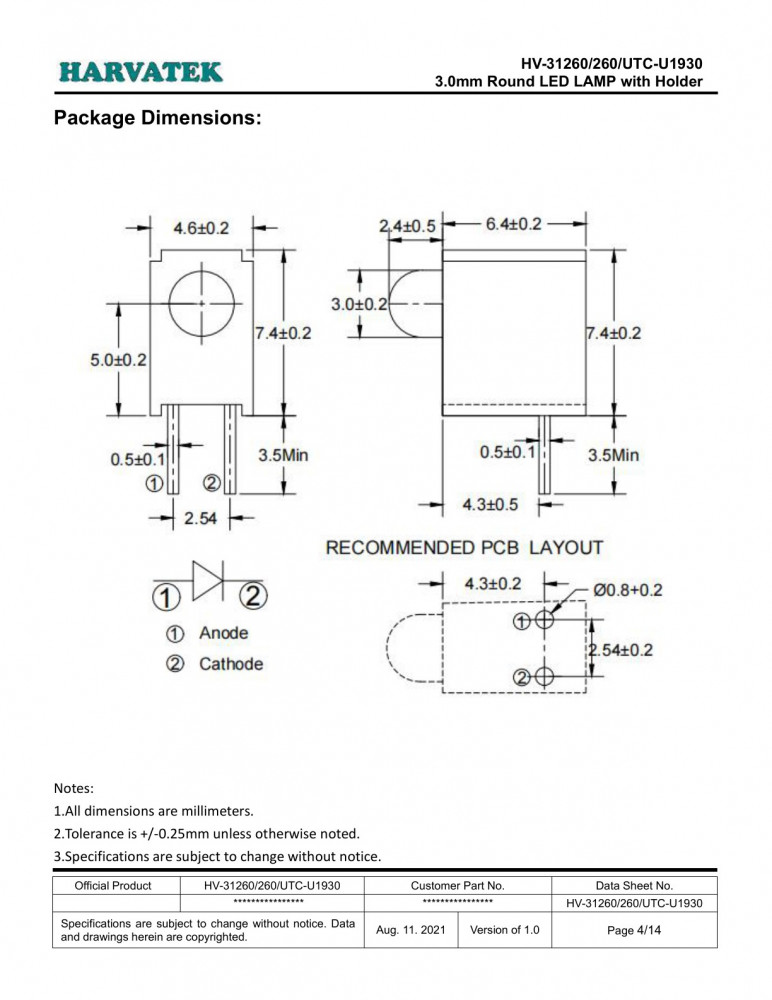 HV-31260/260/UTC-U1930 datasheet page 4