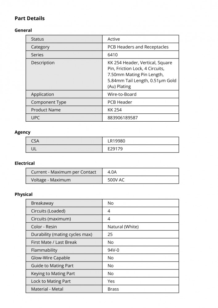 MOLEX 38007666 technical document page 2