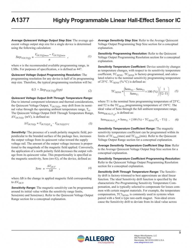 Allegro A1377 datasheet page 9