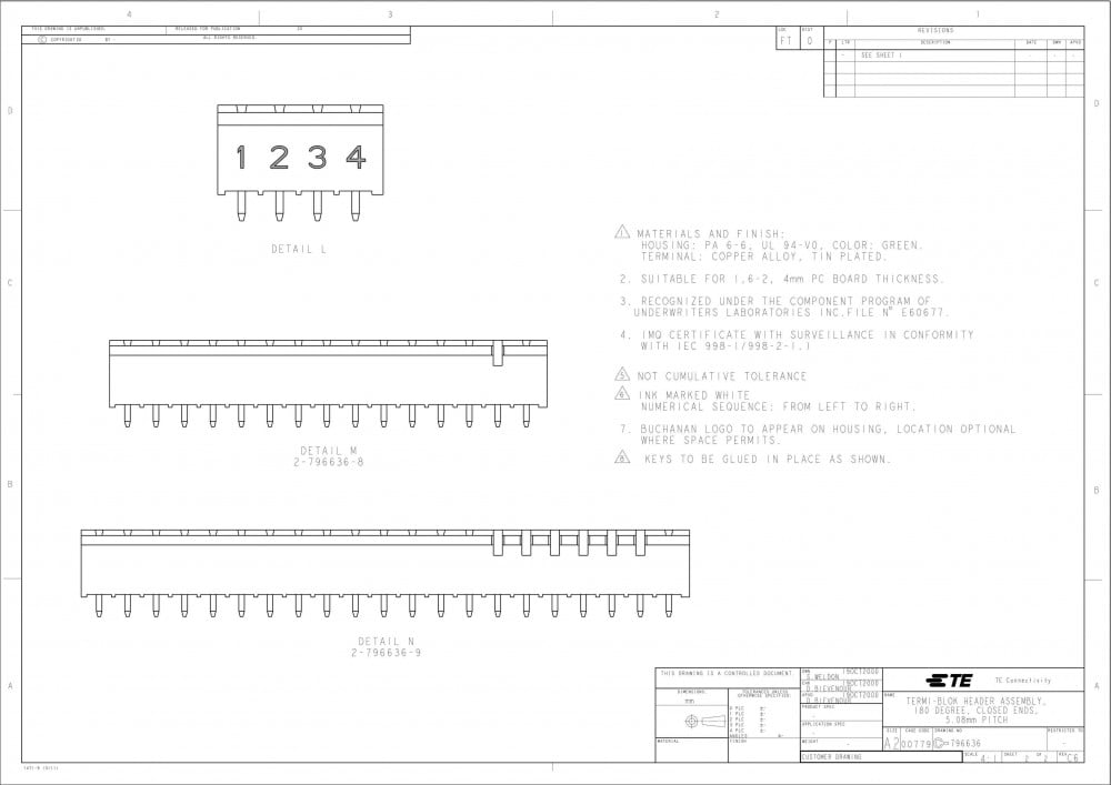 TE Connectivity 796636-3 technical drawing page 2