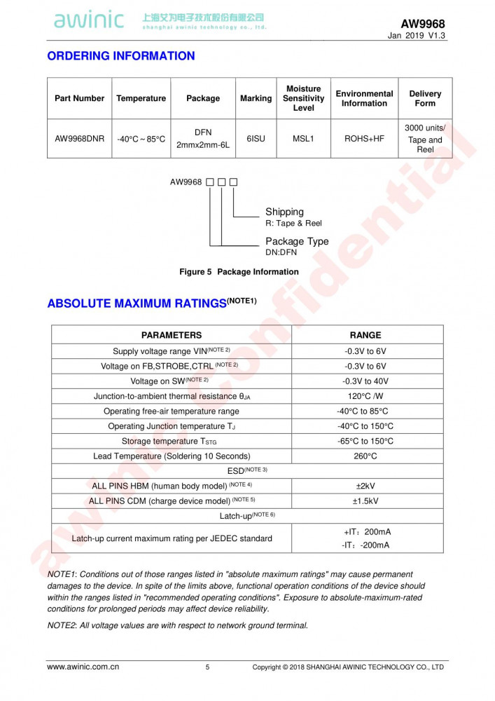 AW9968DNR datasheet page 5