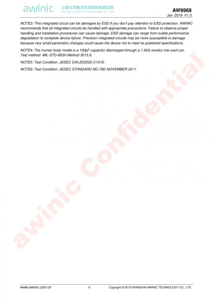 AW9968DNR datasheet page 6