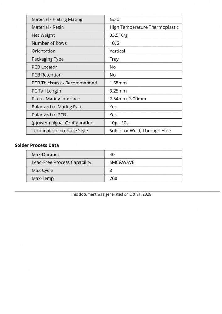 MOLEX 765460010 document preview, page 3